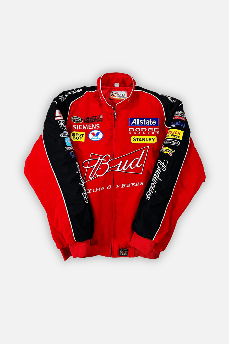 Budweiser Racing Jacket - Vintage Racing Jacket - Red Racing Jacket ...